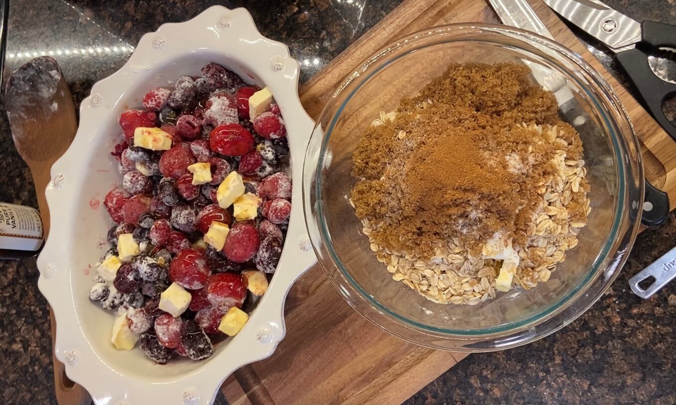 Easy Berry Crisp made with Frozen Mixed Berries