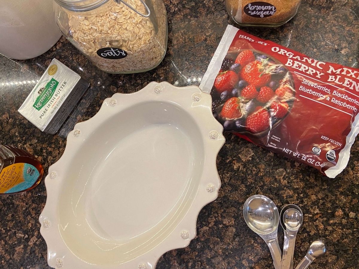 Easy Berry Crisp made with Frozen Mixed Berries