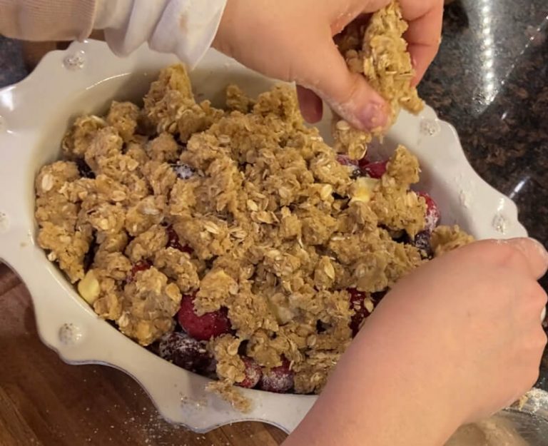 Easy Berry Crisp made with Frozen Mixed Berries